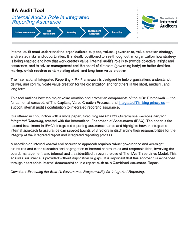 Internal Audit s Role In Integrated Reporting Assurance